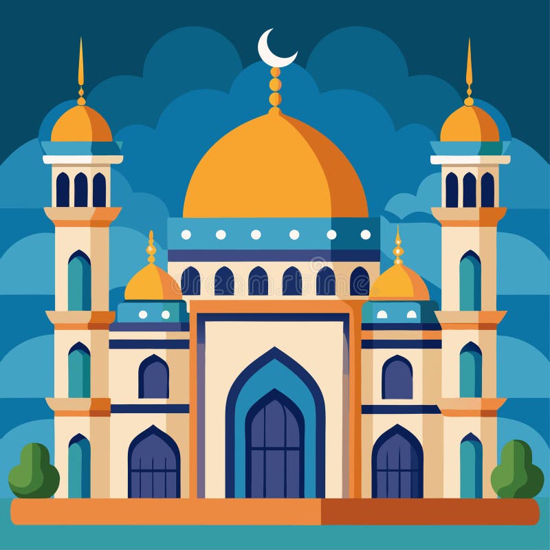 Artwork of masjid stock vector. Illustration of islamic - 329298091