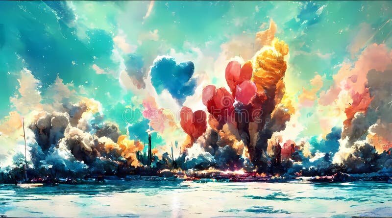 Artwork of a Nuclear Attack Wallpaper Stock Illustration - Illustration ...