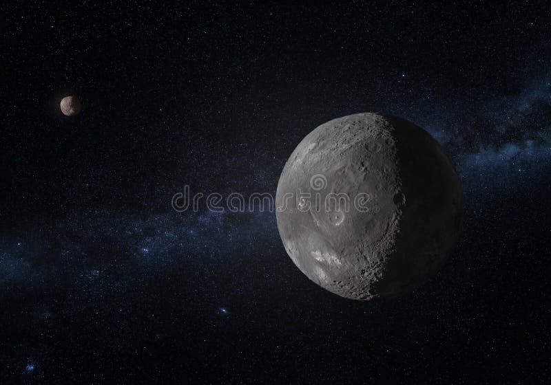 Artwork of Orcus Dwarf Planet and Your Moon Vanth in the Kuiper Stock ...