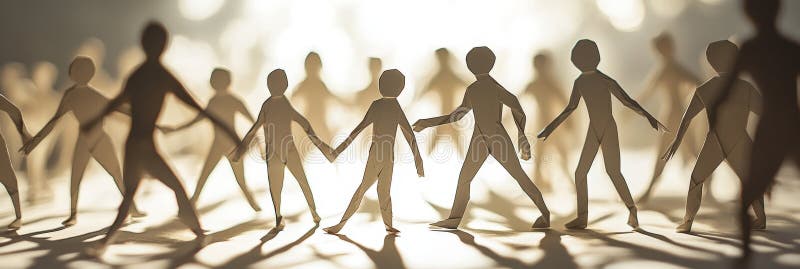 Handholding Paper Figures Symbolizing Human Connection Stock ...