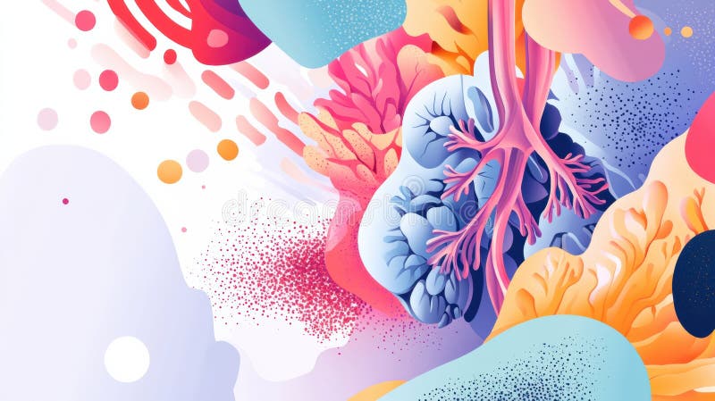 Colorful Abstract Representation of Human Organs and Tissues Showcasing ...