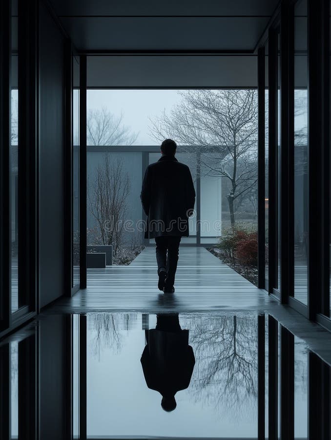 The Artwork Presents a Clear Glass Sphere on a Glossy Surface ...