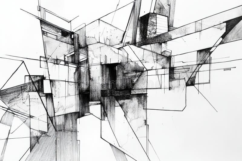 This Artwork Presents a Complex Urban Environment, Filled with ...