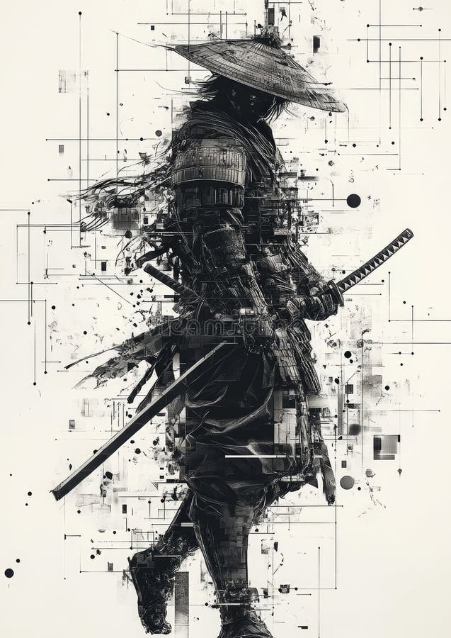 The Glitch Ronin stock illustration. Illustration of grayscale - 368304121