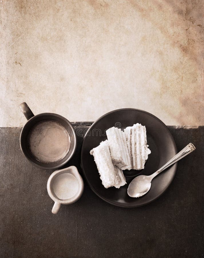 Artwork in Retro Style, Breakfast Stock Photo - Image of toned, grunge ...