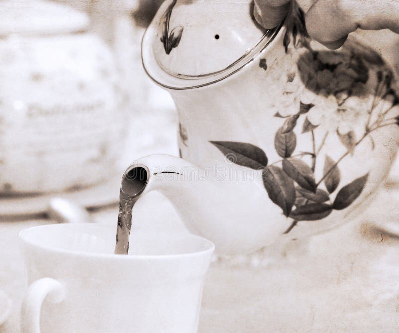 Artwork in Retro Style, Tea Stock Image - Image of heat, healthy: 34419957