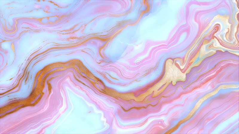 Marbled Stone Texture in Soft Pink and Blue with Golden Accents Stock ...