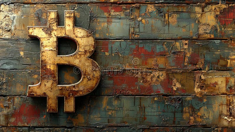 Artwork Showcases Bitcoin Symbol Rendered Vintage Styles Featuring Warm ...