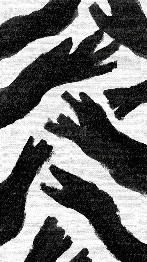 This Artwork Showcases a Black and White Linocut of Wave Patterns ...