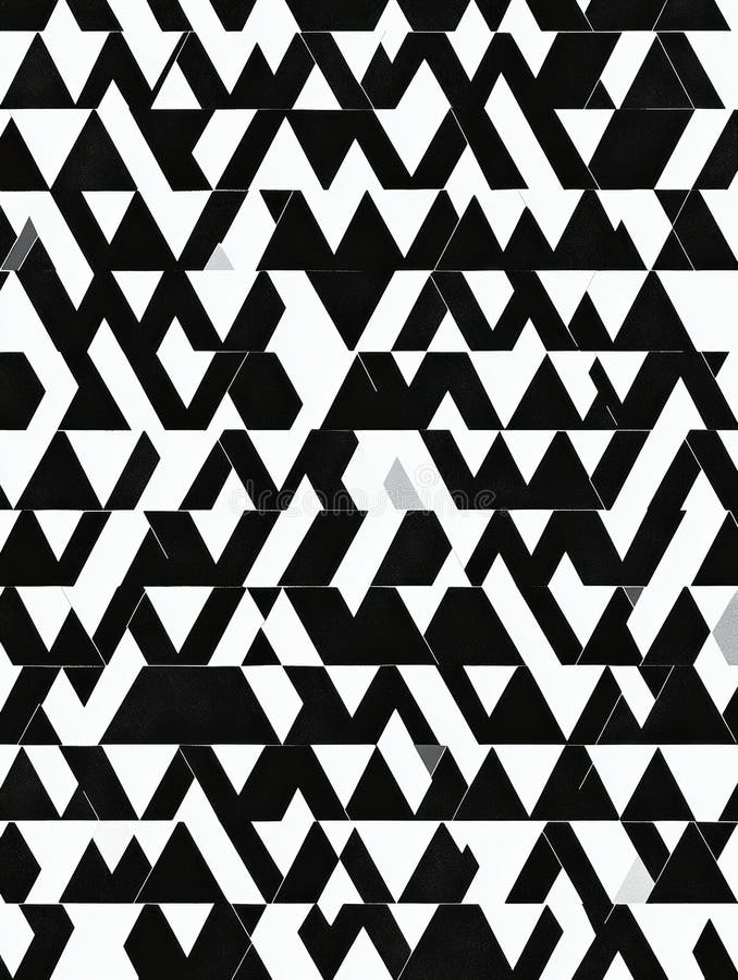 Geometric Triangle Pattern in Black and White Showcasing a Repeating ...