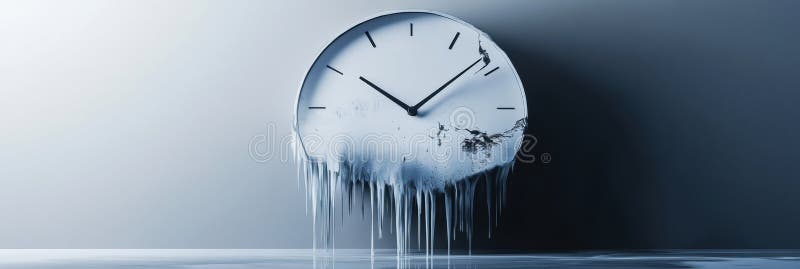 The Artwork Showcases a Clock with Elongated, Melting Hands, Creatively ...