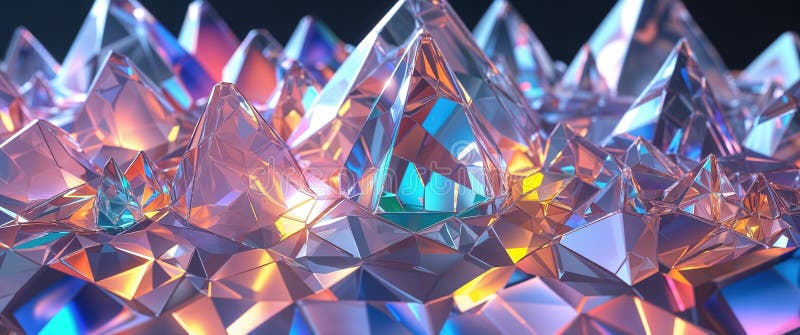 This Artwork Showcases a Complex Arrangement of Crystal-like Structures ...