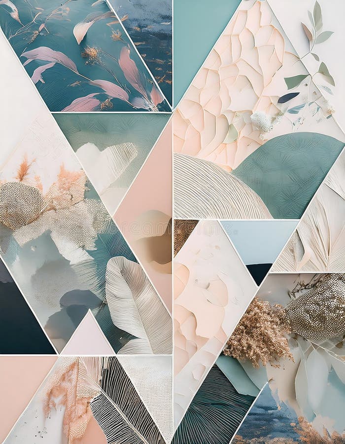 Modern Digital Collage Featuring Abstract Placement of Nature Elements ...