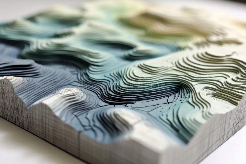 3D Printed Topographic Texture Showcasing Layered Digital Design with ...