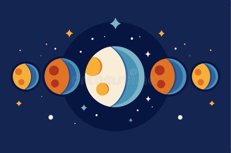 This Artwork Showcases the Different Phases of the Moon Transitioning ...