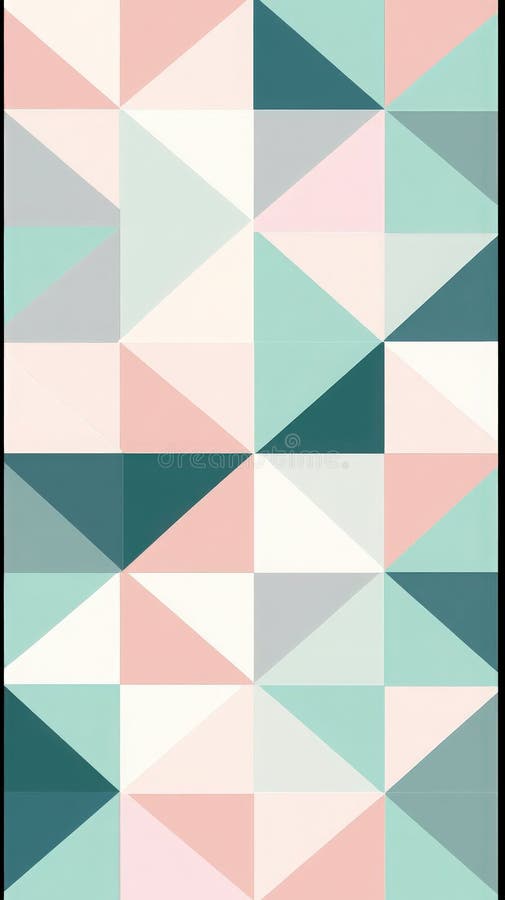 Colorful Geometric Pattern of Pastel Triangles in a Striking Layout ...