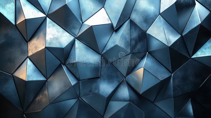 Abstract Geometric Design Featuring Blue Shades and Sharp Angles ...