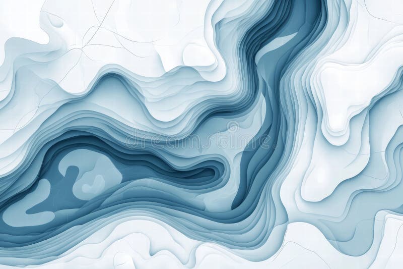 Abstract Representation of Flowing Water in Shades of Blue and White ...