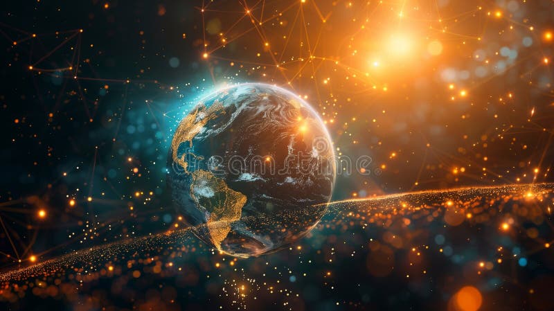 This Artwork Showcases Earth Surrounded by a Luminous Cosmic ...