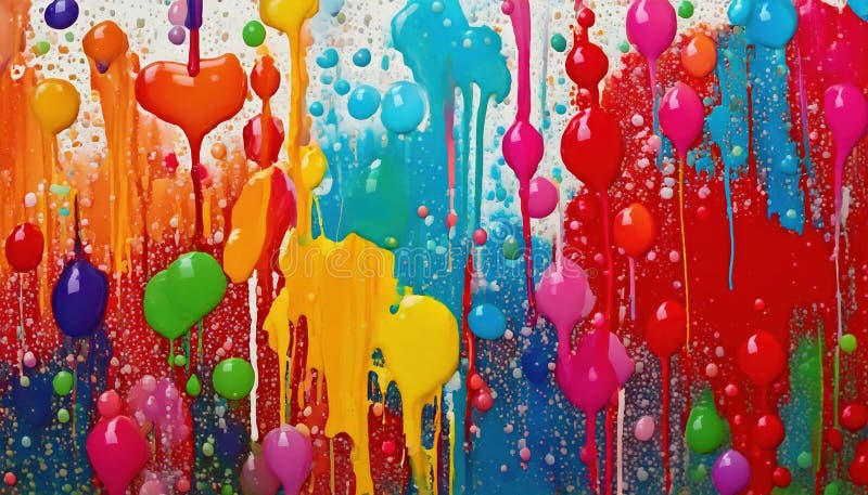 Colorful Abstract Art Featuring Vibrant Paint Drips on a Textured ...