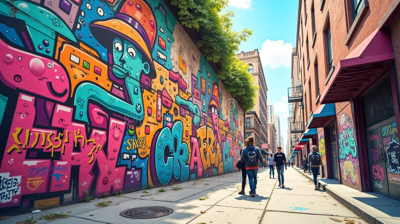 Street Symphony: Harmonious Chaos of Urban Art Stock Illustration ...