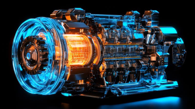 Explore the Intricate Design of a Futuristic Engine with Transparent ...