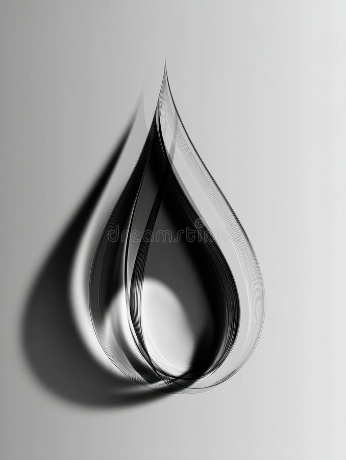Iconic Oil Droplet Shape Featuring Intricate Textures and Layered ...