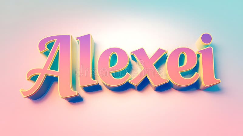 Pastel Render of Name Alexei on Soft Background Stock Illustration ...