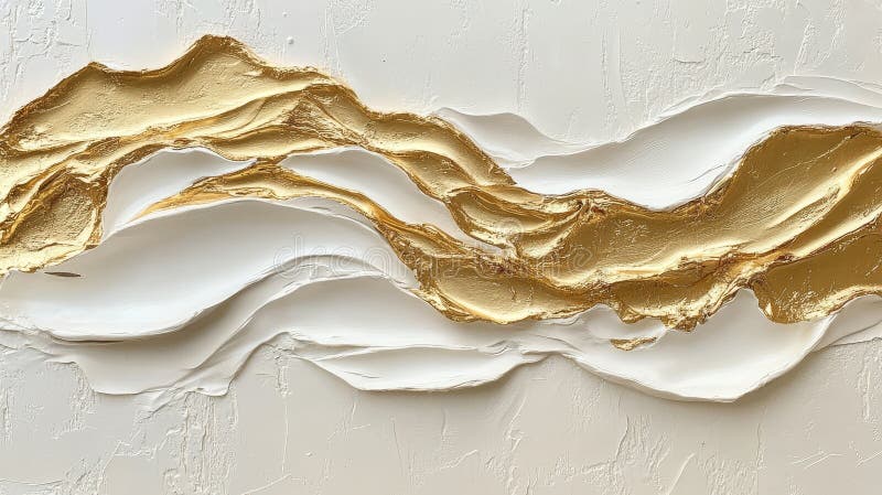 This Artwork Showcases a Textured White Surface Enhanced with Flowing ...