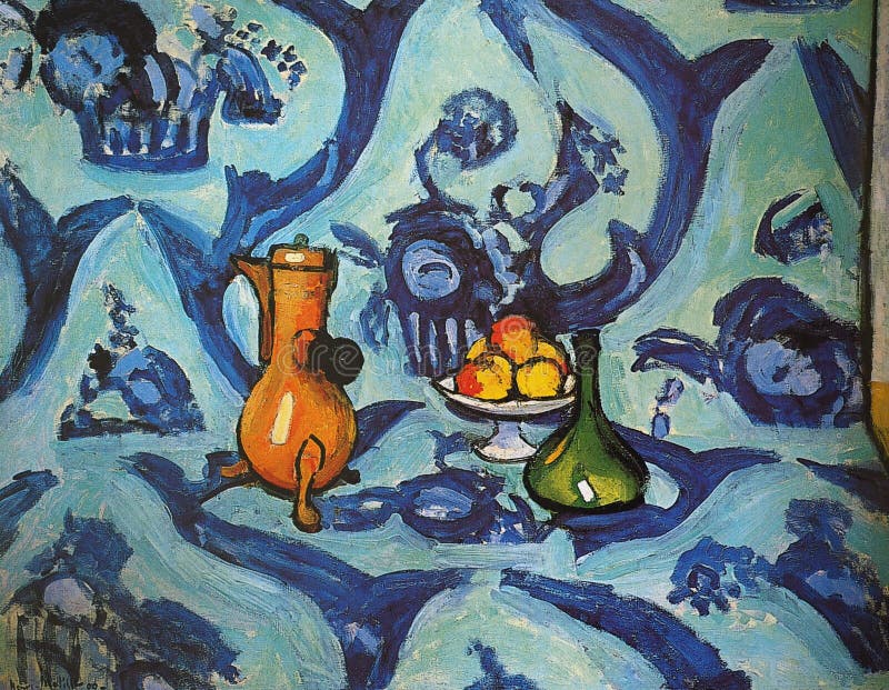 Still Life with Blue Tablecloth (1909) by Henri Matisse Editorial Stock ...