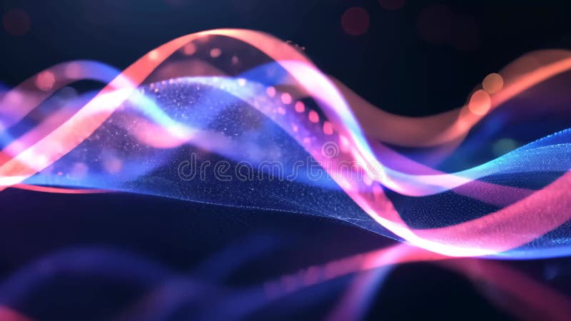 The Artwork Showcases Vibrant, Flowing Wave Patterns Illuminated by ...