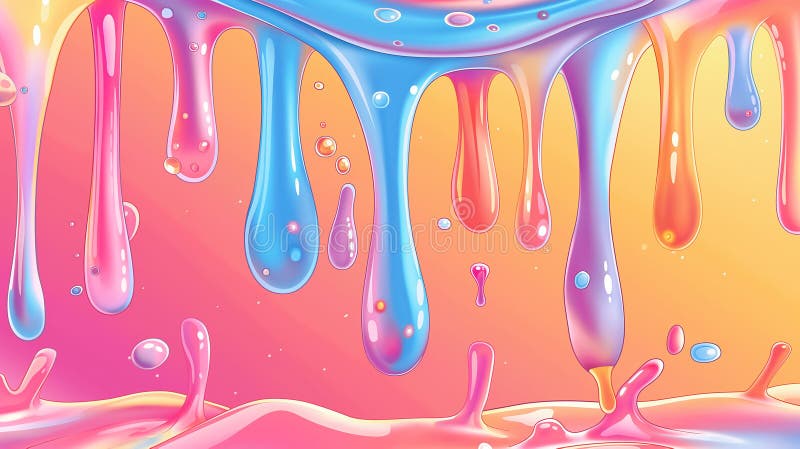 Artwork Showcasing Vibrant Dripping Paint Featuring Gradient Colors ...