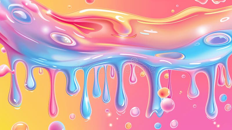 Artwork Showcasing Vibrant Dripping Paint Featuring Gradient Colors ...