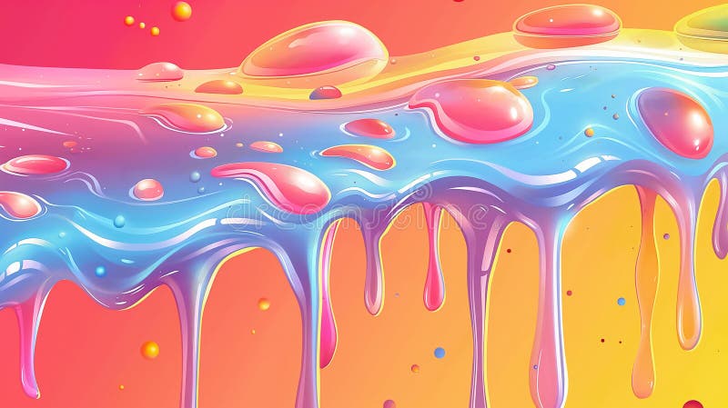 Artwork Showcasing Vibrant Dripping Paint Featuring Gradient Colors ...