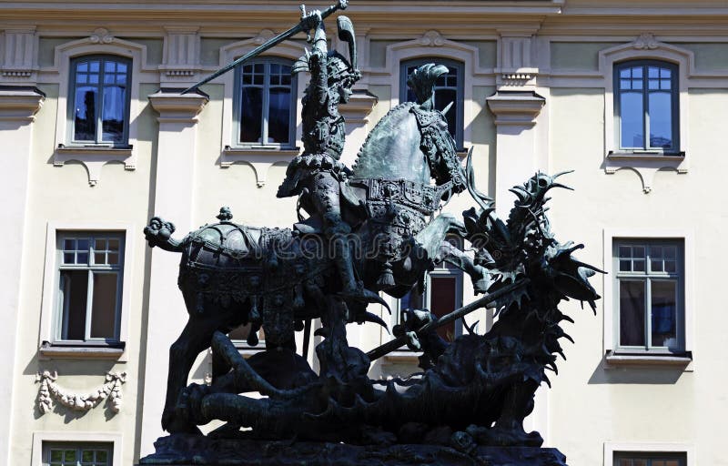 Artwork St. Goran and the Dragon Outdoors Editorial Photography - Image ...