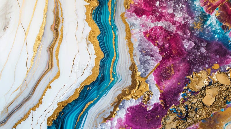 Artwork in the Style of Crystalline and Geological Forms Stock ...