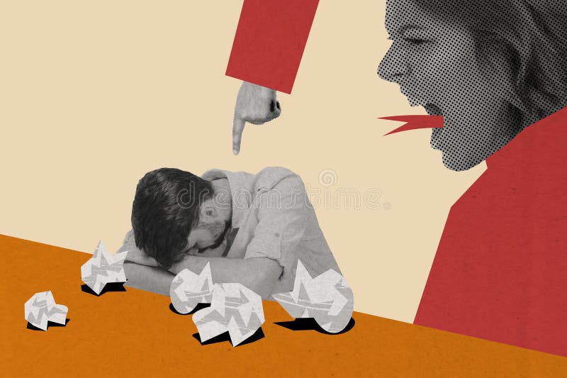 Artwork Template Collage Comics of Aggressive Angry Boss Shouting ...