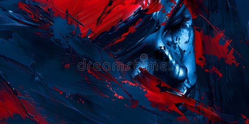 Vibrant Abstract Painting with Bold Gestural Marks on Expressive ...