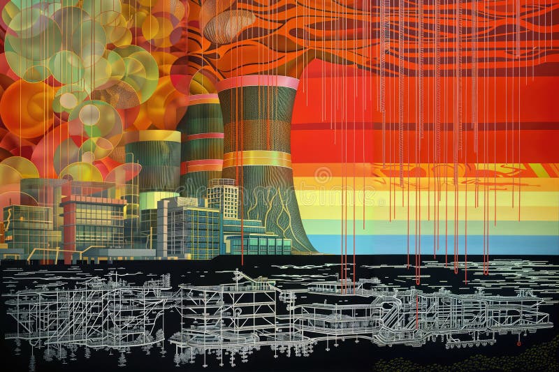 Digital Illustration: Fractal-inspired Abstract Background of a Nuclear ...