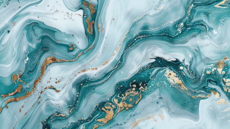 Artwork with Turquoise and Gold Patterns, Forming a Captivating ...