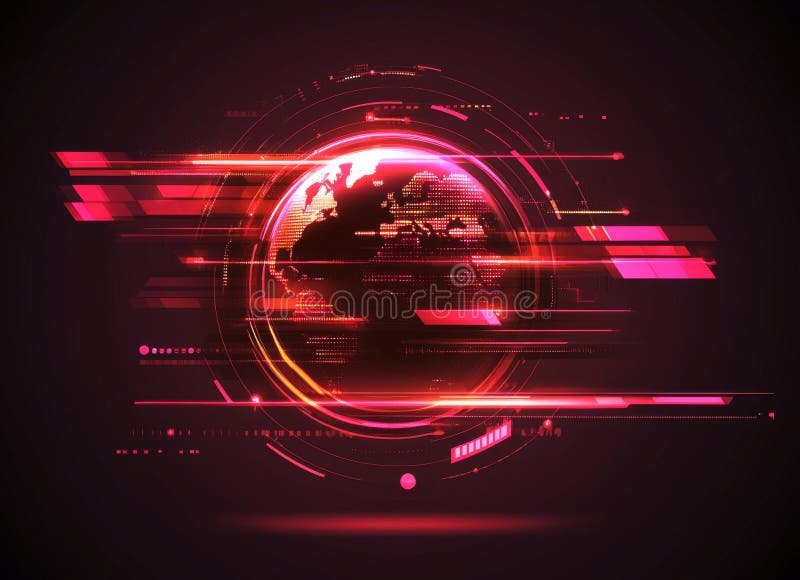 An Artwork Using Double Exposure To Depict a Vivid Globe within Neon ...