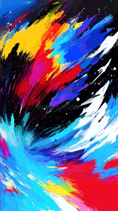 Artwork Vector of Colorful Abstract Splash Brush Strokes Wallpaper ...