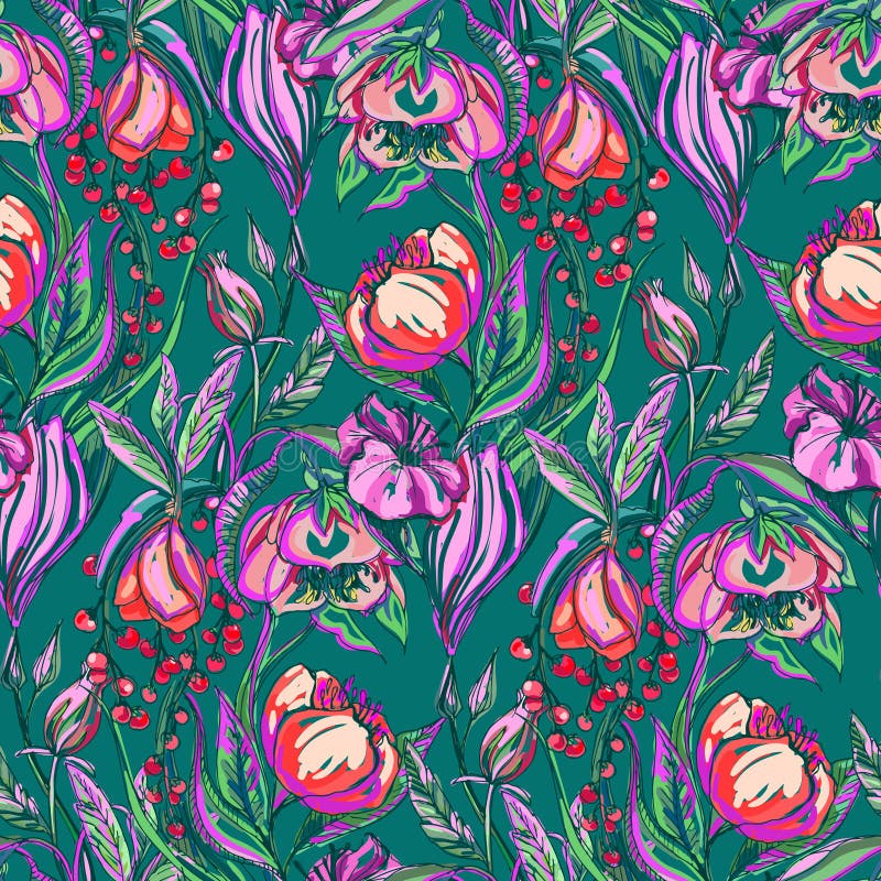 Artwork Vector Flower Pattern Stock Vector - Illustration of abstract ...