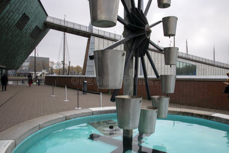 Artwork Waterwiel at the Nemo Science Museum Amsterdam the Netherlands ...