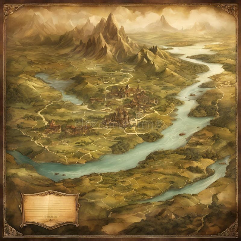 An Artwork Work Shows an Old World Map that Features Small Towns ...