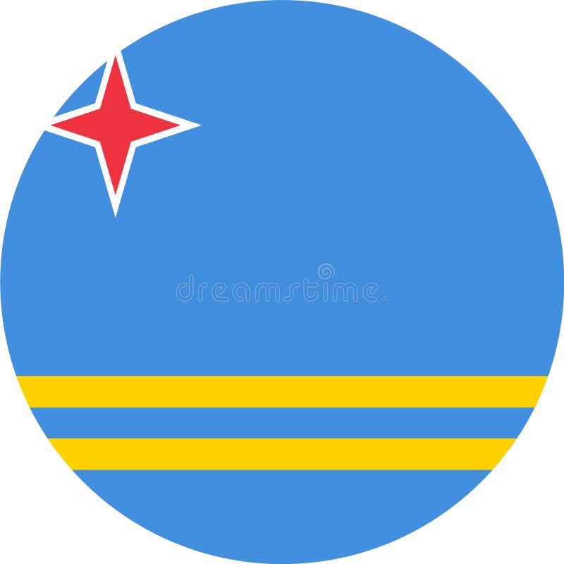Aruba Flag in Circle Shape Isolated on Transparent Background Stock ...