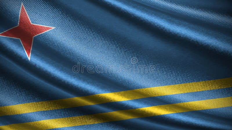 Aruba Flag with Realistic Silky Wave Texture Stock Illustration ...