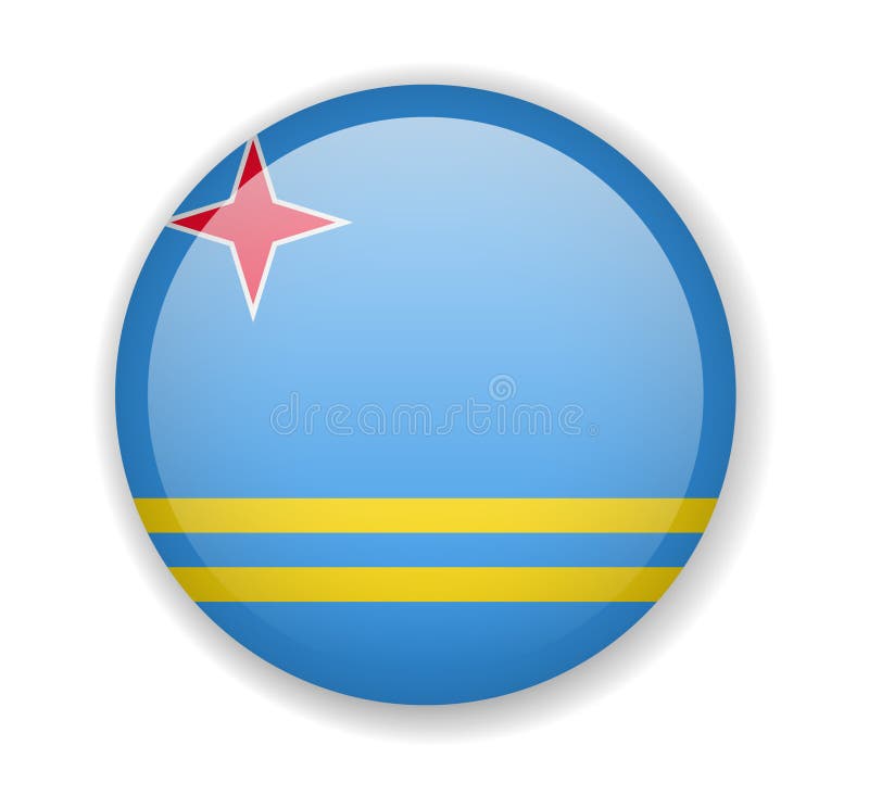 Aruba Button Flag Round Shape Stock Illustration - Illustration of ...