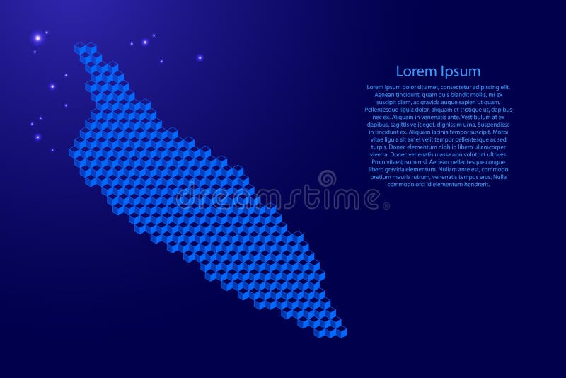 Aruba Map from 3D Blue Cubes Isometric Abstract Concept, Square Pattern ...
