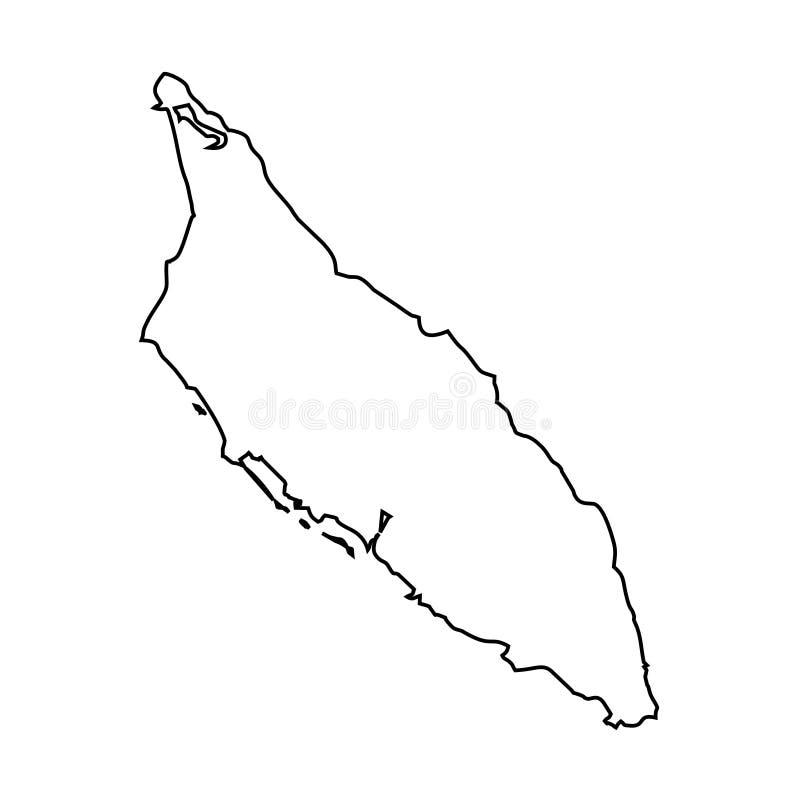 Aruba Outline Map Country Shape National Borders Stock Vector ...